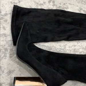 Charlotte Russe | Shoes | Nwt Charlotte Russe Suede Black Gold Heeled ...